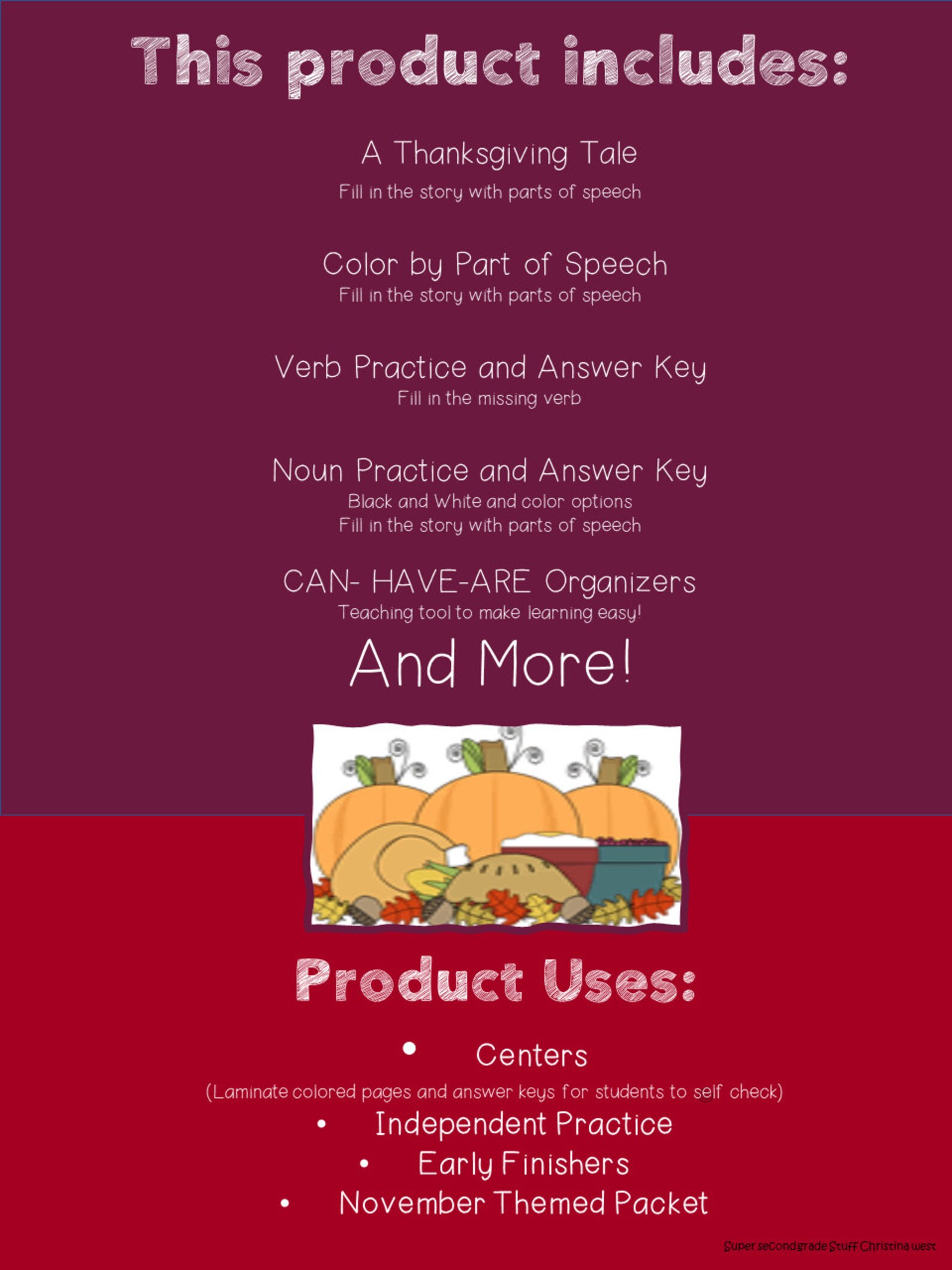 Parts of Speech Practice Worksheets| Thanksgiving| November | 1st – 5th ...
