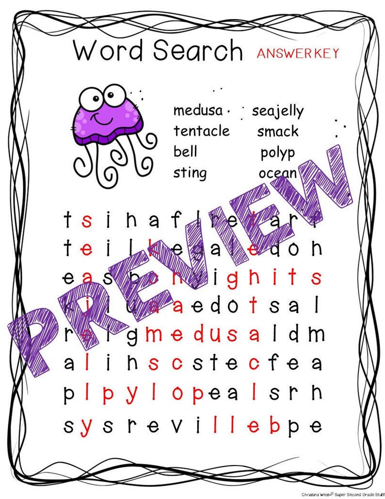 Jellyfish Themed Word Activities | 1st – 3rd | Homeschool | Printable ...