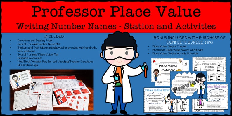 Place Value | Writing Number Names | 1st – 4th | Secret Formula Theme ...