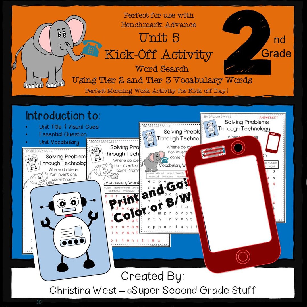 Benchmark Advance Aligned | 2nd Grade Unit 5: Activity for Kick off Day ...