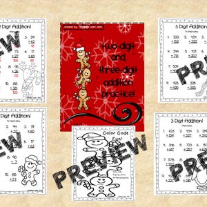 Addition and Subtraction Practice Bundle | Winter and Spring | 1st ...