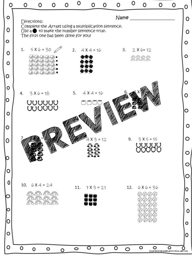 Lucky Arrays! | Multiplication Using Arrays | St Patricks Day | No Prep ...