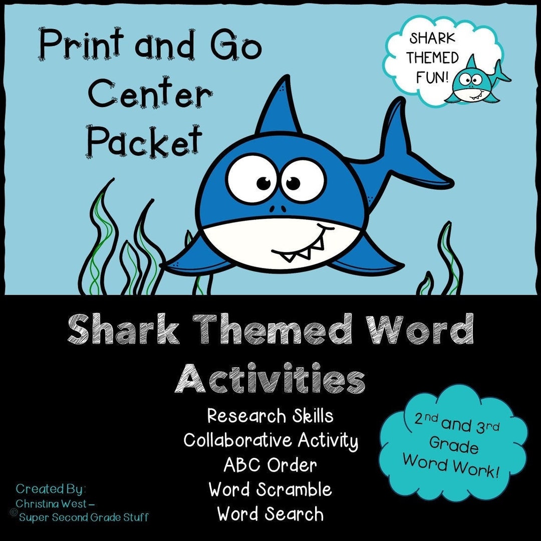 Shark Themed Word Activities | 1st – 3rd | Word Search | ABC Order ...