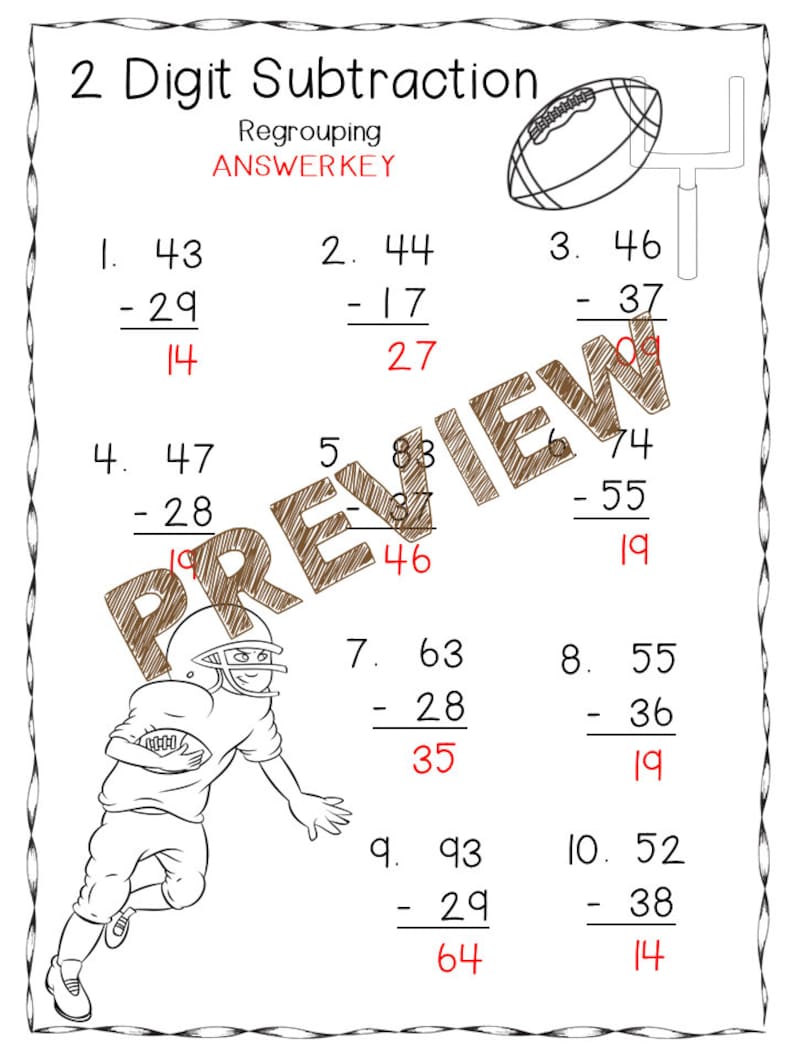 Two and Three Digit Subtraction | Regrouping and No Regrouping ...
