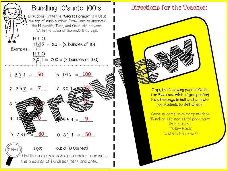 Place Value | Bundling 10s Into 100s | 1st – 4th | Secret Formula Theme ...