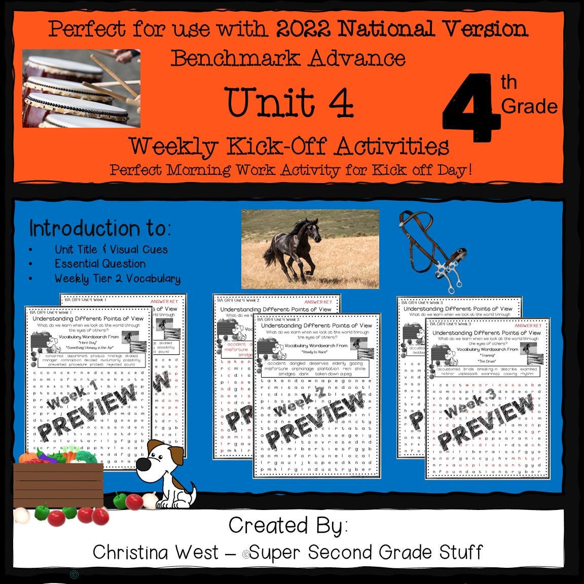 Benchmark Advance 2022 | 4th Grade | Unit 4 Three Weekly Tier 2 Vocab ...
