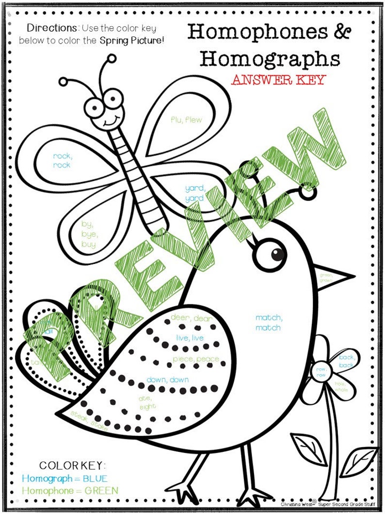 Homophones and Homographs Activities | 1st – 4th | Spring Theme ...