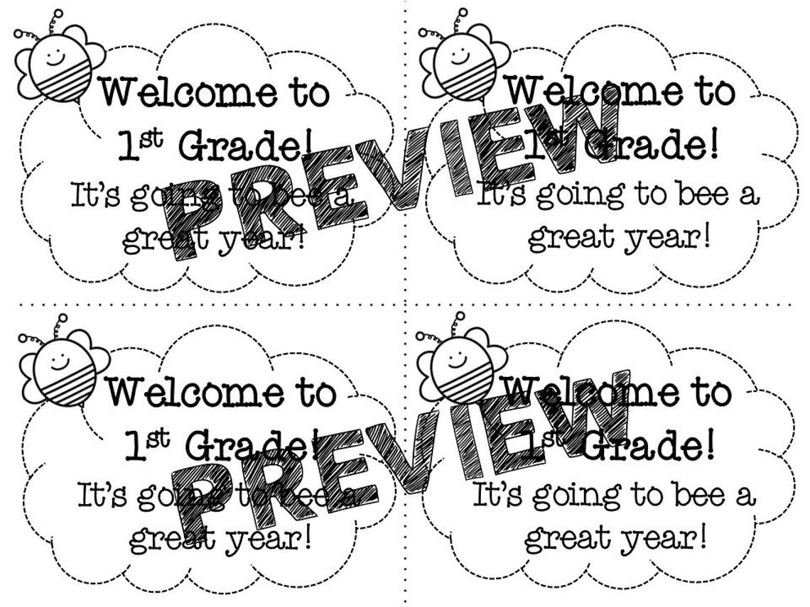 1st Grade Welcome Back Note for Students | No Prep-4 to a Page| First ...