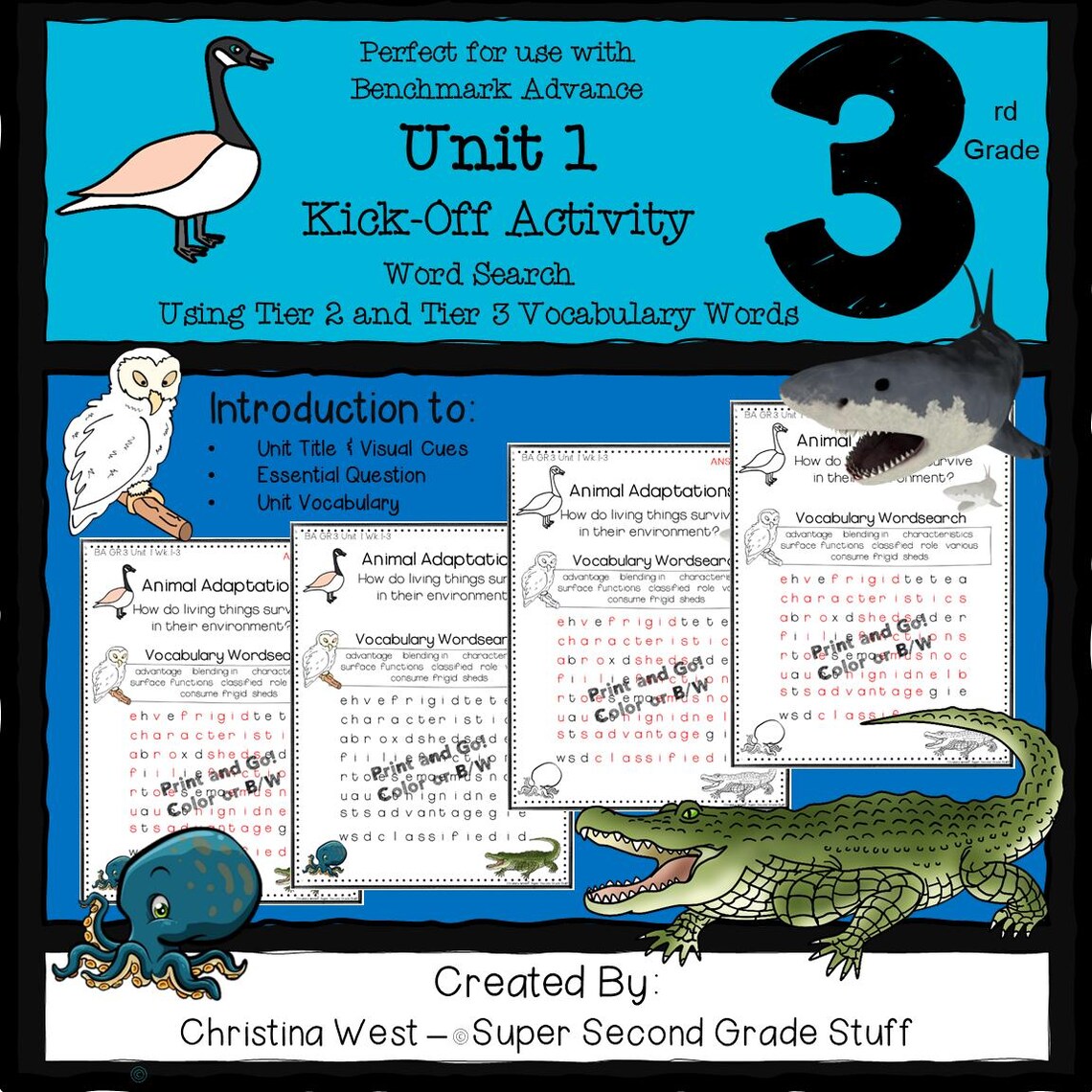 Benchmark Advance Aligned | 3rd Grade Units 1 - 5: Activities for Kick ...