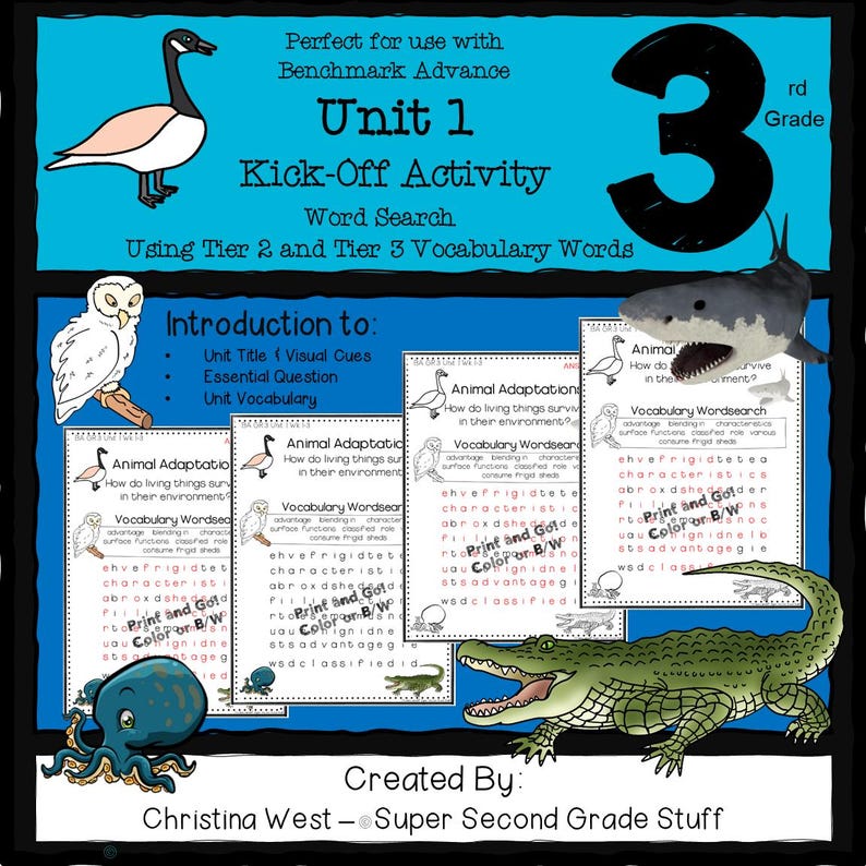 Benchmark Advance Aligned | 3rd Grade Units 1 - 5: Activities for Kick ...