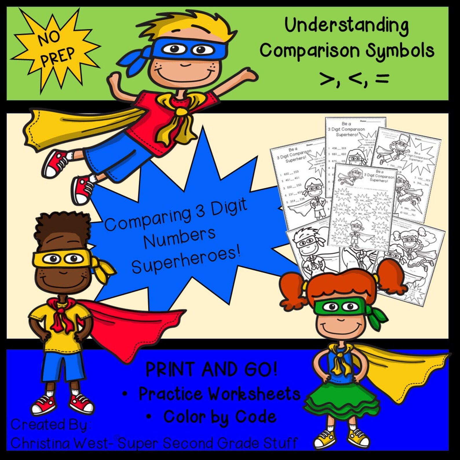 Comparing Three Digit Numbers | Comparison Symbols | Place Value ...