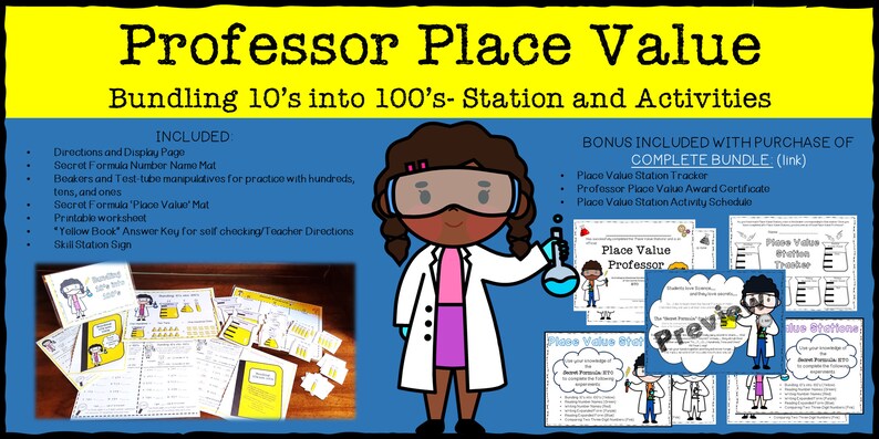 Place Value | Bundling 10s Into 100s | 1st – 4th | Secret Formula Theme ...