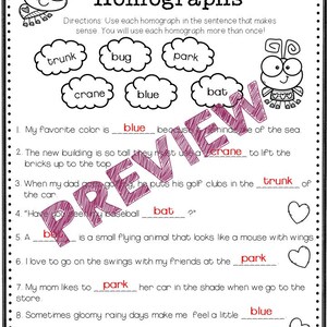 Homophones and Homographs Activities | 1st – 4th | Valentine's Day ...