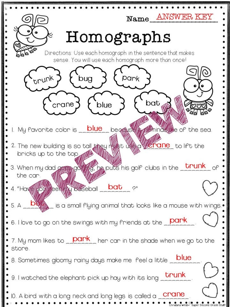 Homophones and Homographs Activities | 1st – 4th | Valentine's Day ...