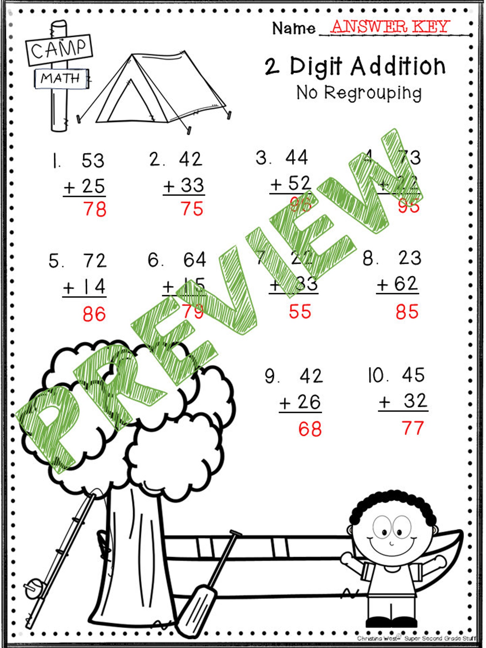 Two Digit Addition No Regrouping | Camp Math | 1st – 3rd | Homeschool ...