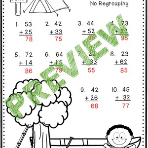 Two Digit Addition No Regrouping | Camp Math | 1st – 3rd | Homeschool ...