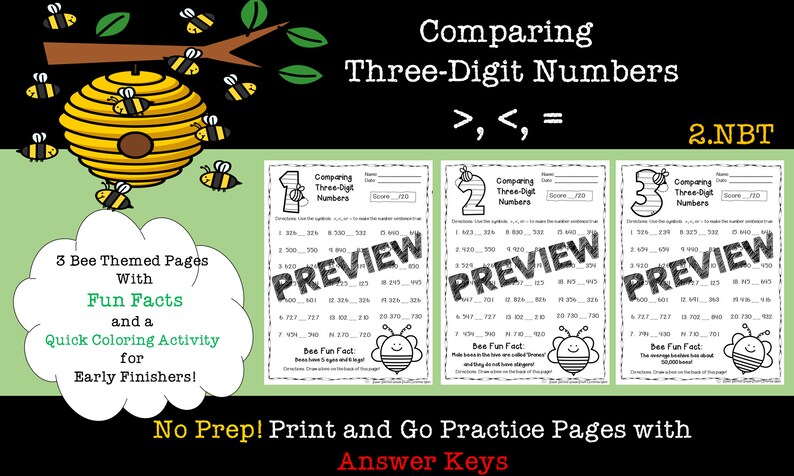 Comparing Numbers | 3 Digits | 1st – 4th | Homeschool | Using ...