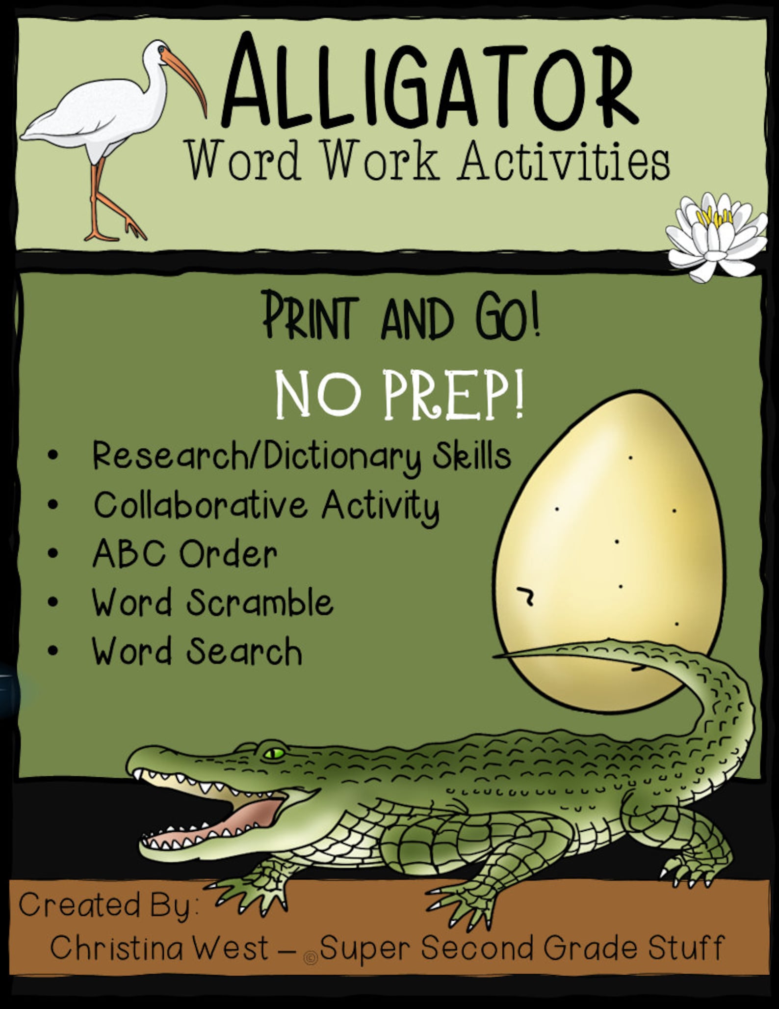 Alligator Themed Word Activities | 1st – 3rd | Homeschool | Printable ...