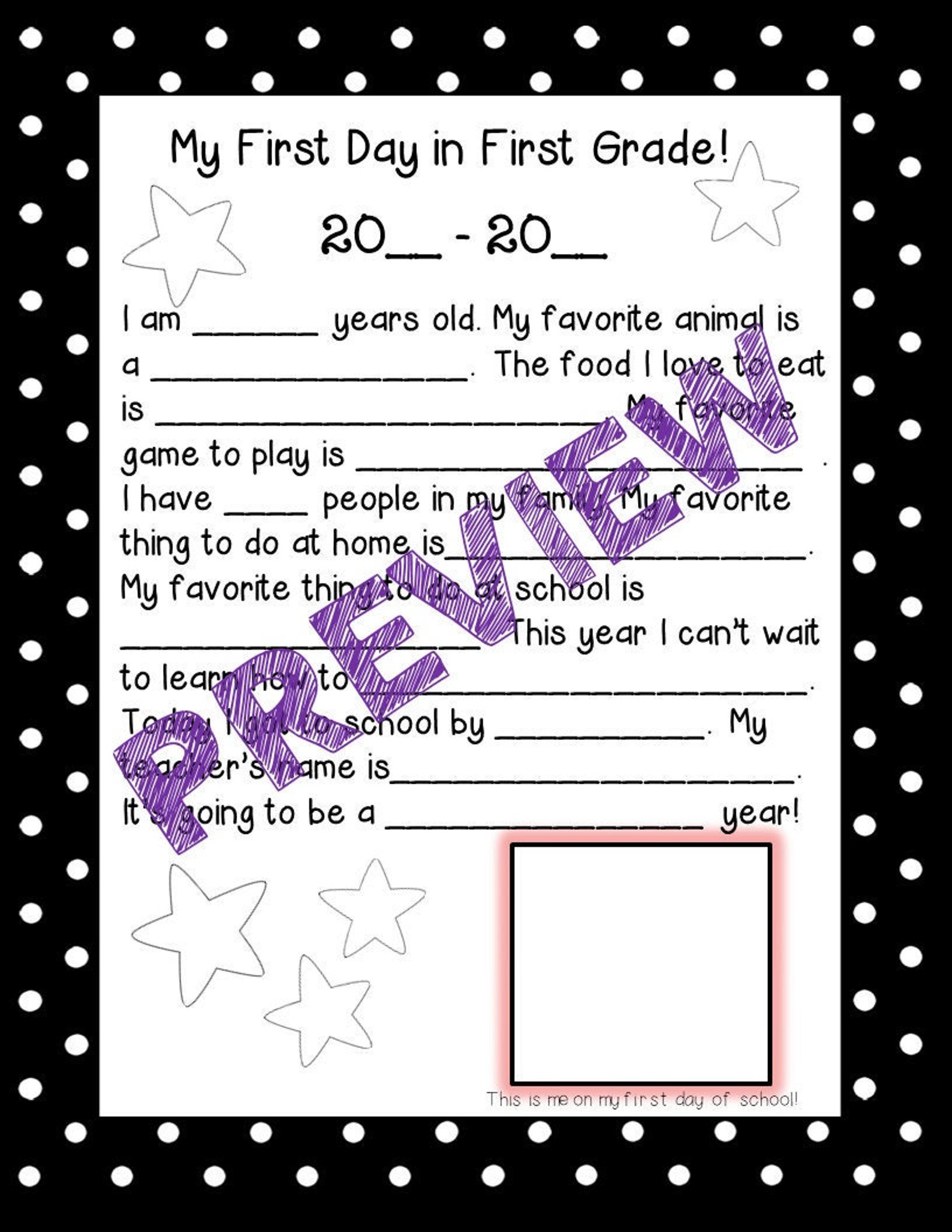 First Day of School | Beginning of the Year Writing Activity | 1st ...