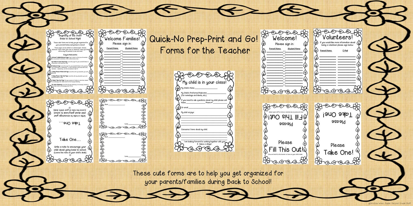 Back to School Night Sign in Sheet and Table Signs | 1st – 3rd ...