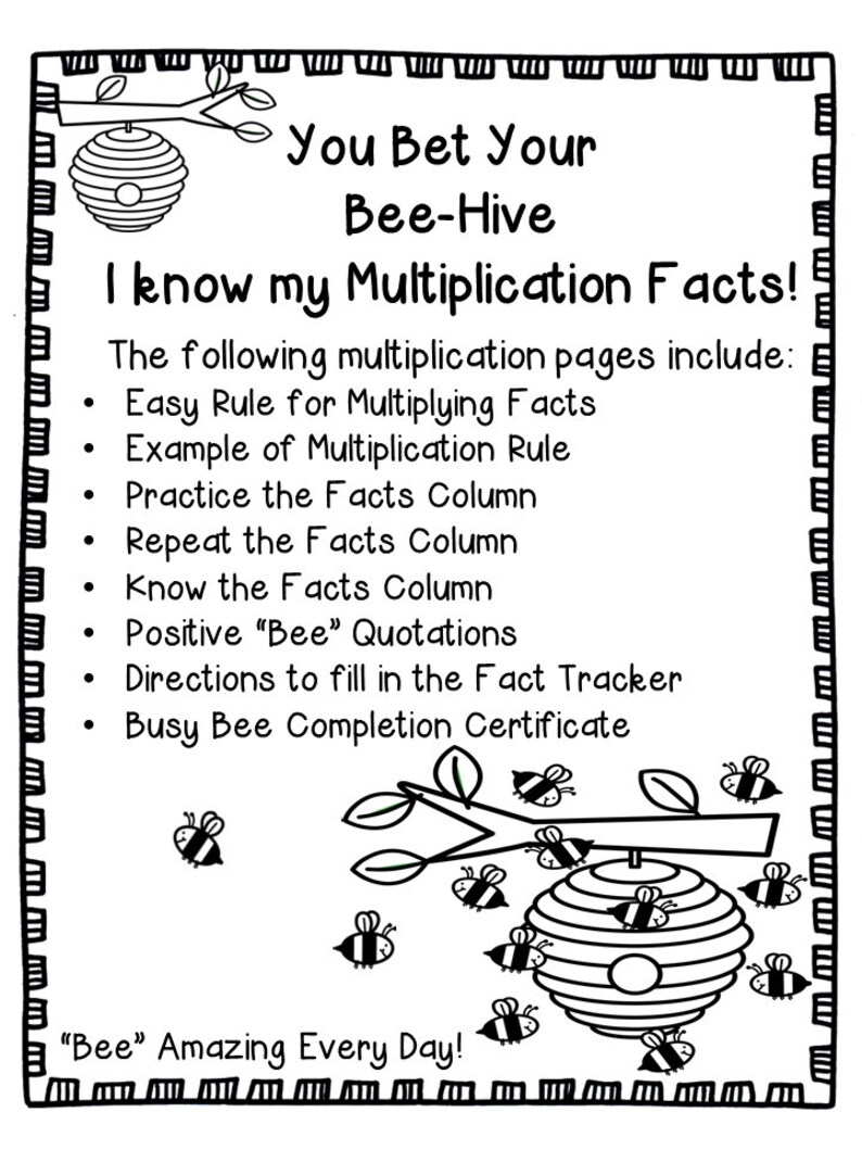 Multiplication Fact Tracker | 2nd – 5th | Homeschool | Printable ...