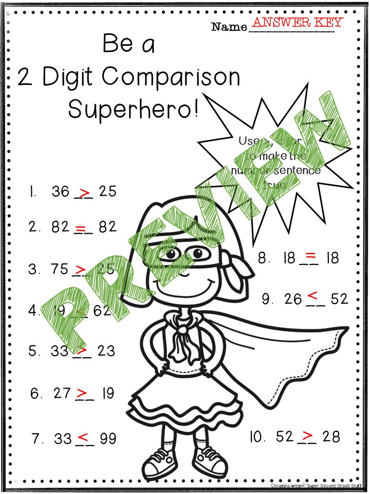 Comparing Two Digit Numbers | Comparison Symbols | Place Value ...