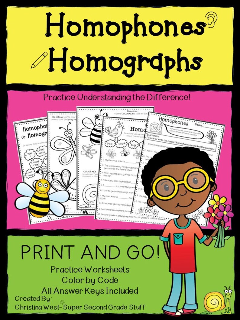 Homophones and Homographs Activities | 1st – 4th | Spring Theme ...
