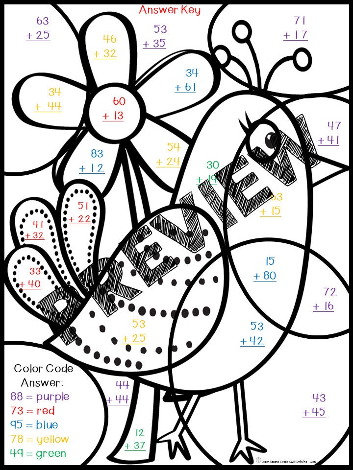 Two and Three Digit Addition| Regrouping and No Regrouping | Color by ...
