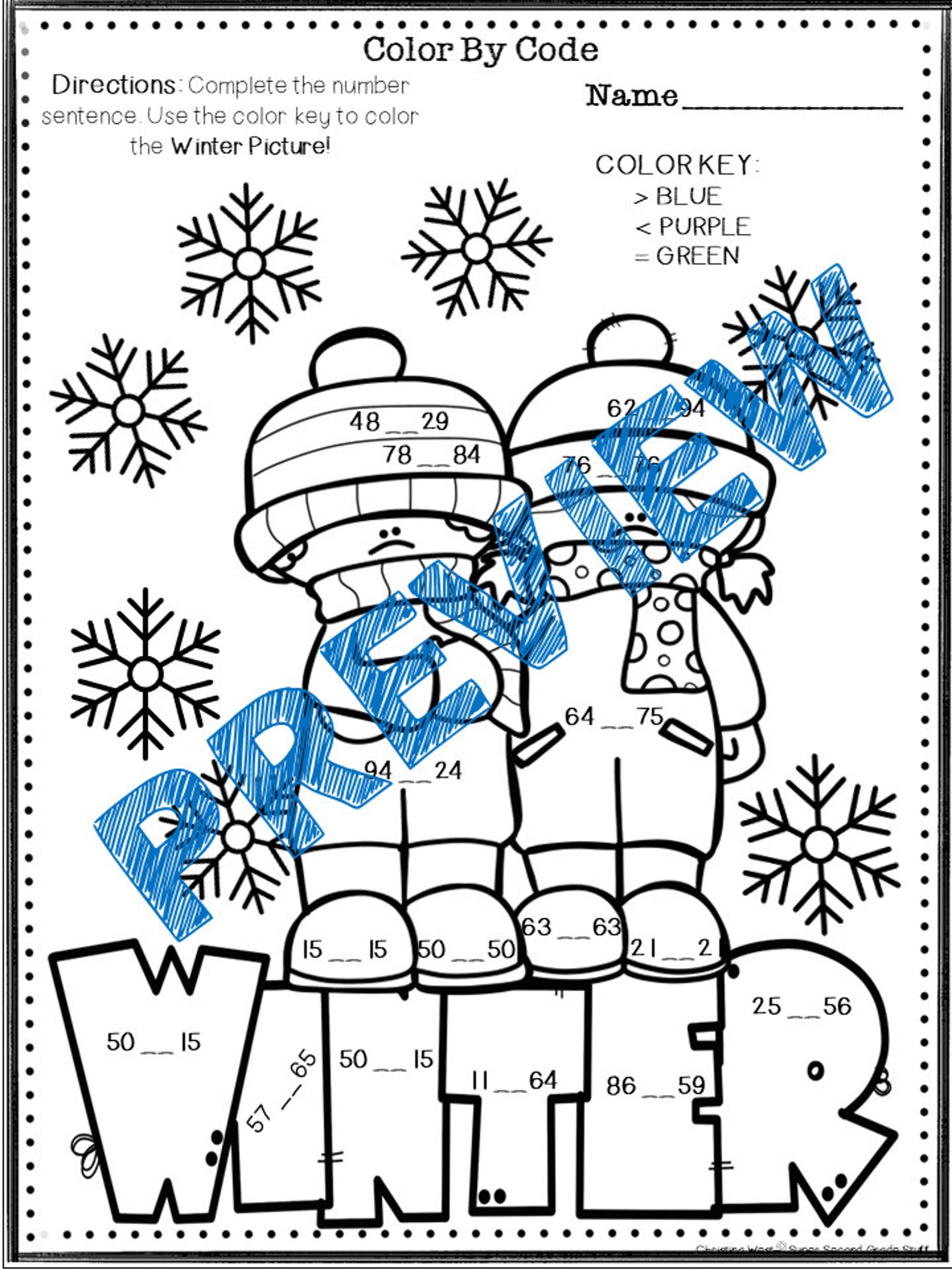 Comparing Three Digit Numbers | 1st – 4th | Winter Theme | Homeschool ...