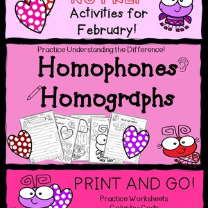 Homophones and Homographs Activities | 1st – 4th | Valentine's Day ...