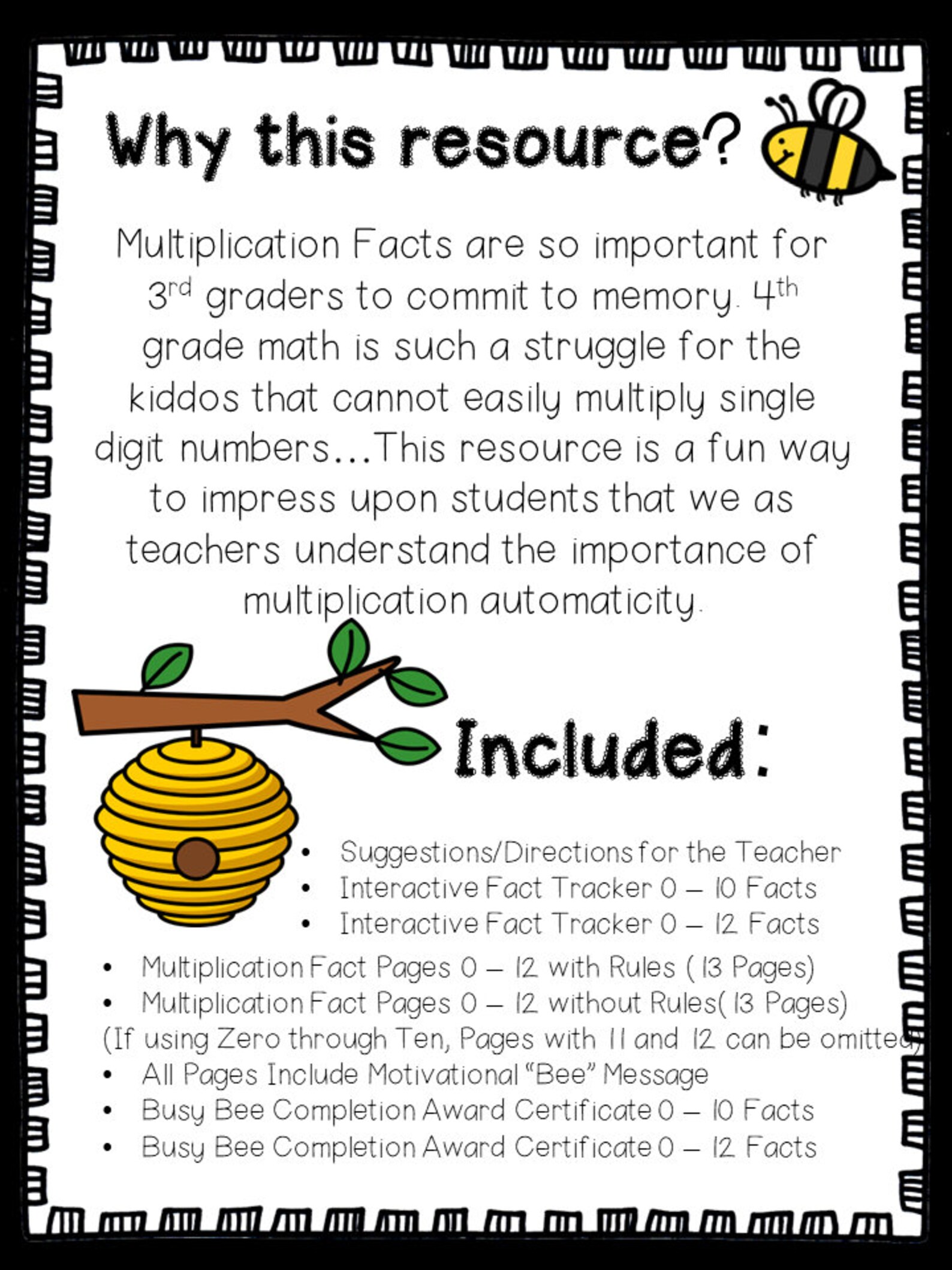 Multiplication Fact Tracker | 2nd – 5th | Homeschool | Printable ...