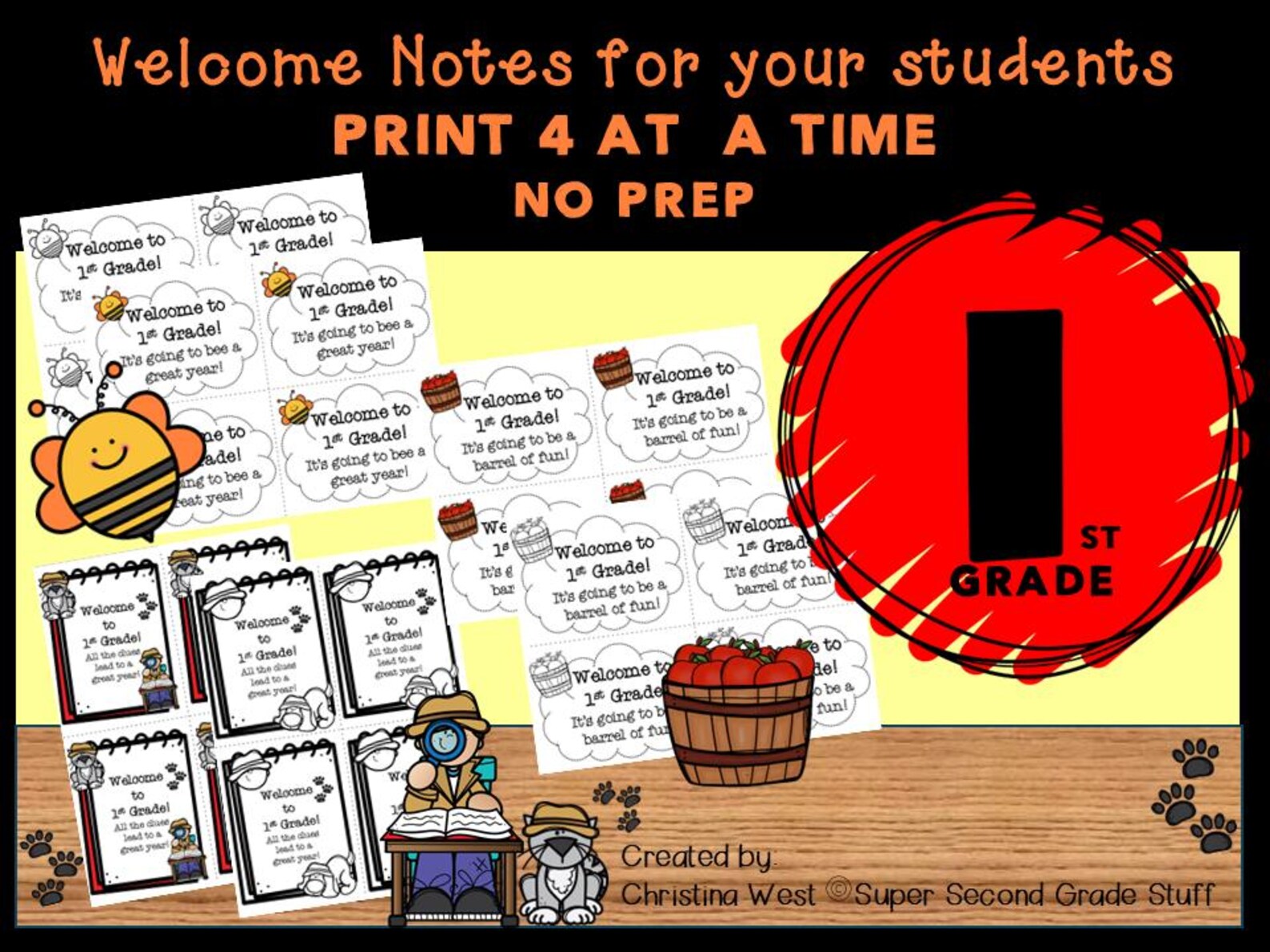 1st Grade Welcome Back Note for Students | No Prep-4 to a Page| First ...