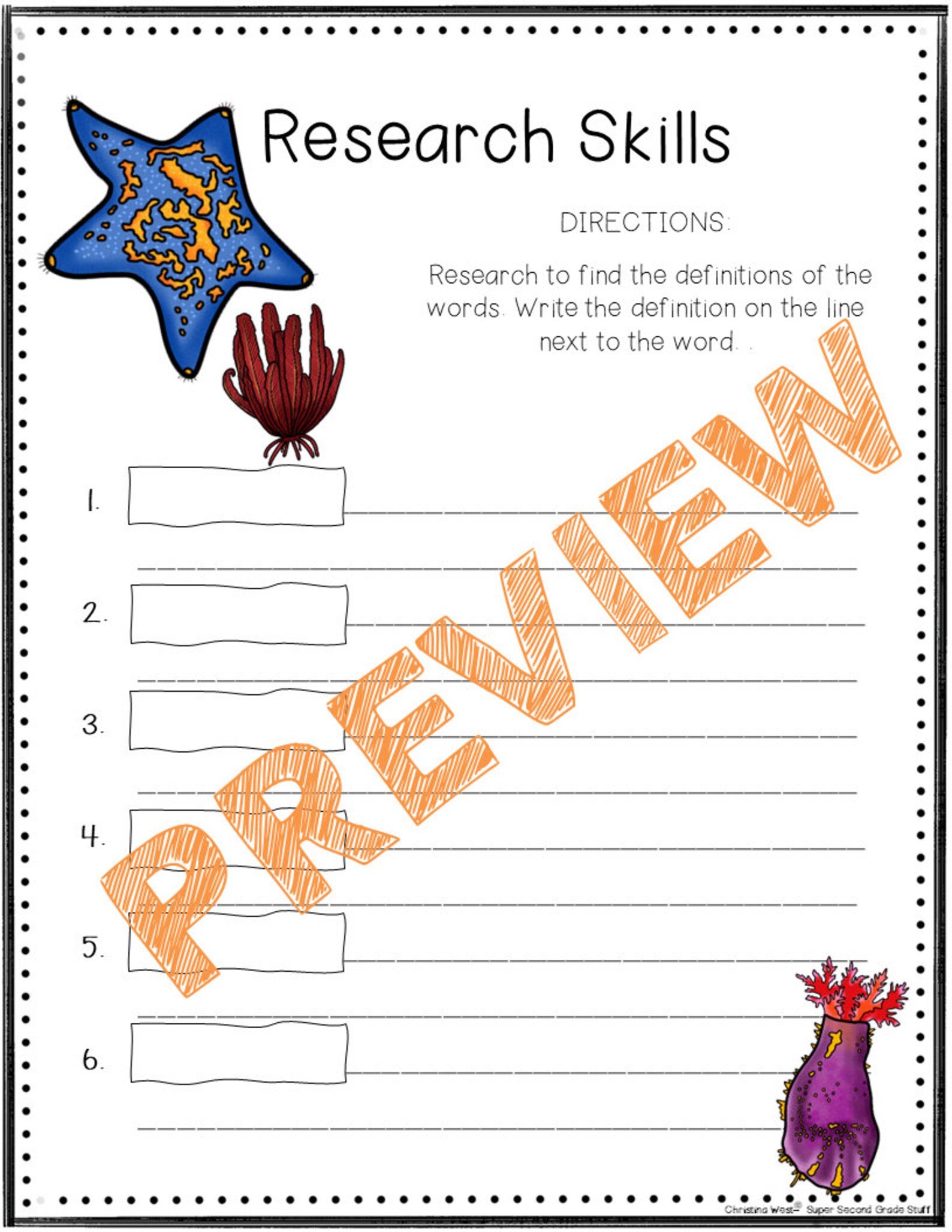 Starfish Themed Word Activities | 1st – 3rd | Homeschool | Printable ...