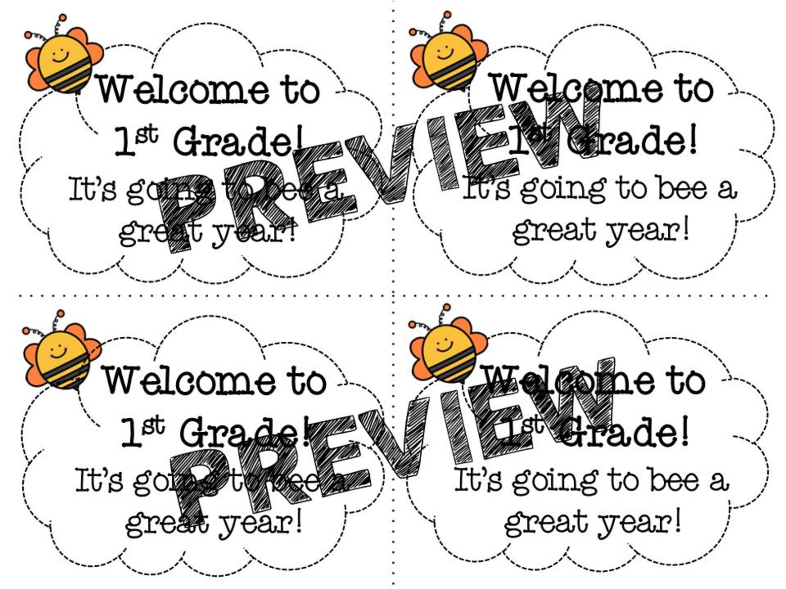 1st Grade Welcome Back Note for Students | No Prep-4 to a Page| First ...