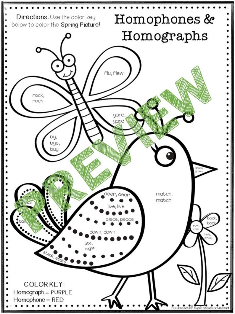 Homophones and Homographs Activities | 1st – 4th | Spring Theme ...