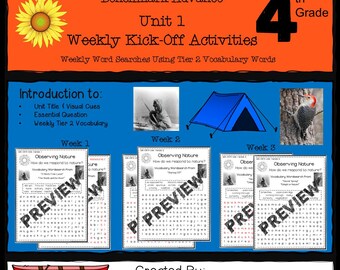 Benchmark Advance 2022 | 4th Grade | Unit 4 Three Weekly Tier 2 Vocab ...