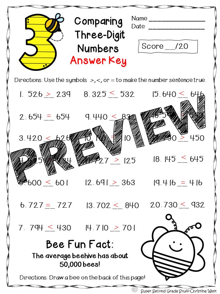 Comparing Numbers | 3 Digits | 1st – 4th | Homeschool | Using ...