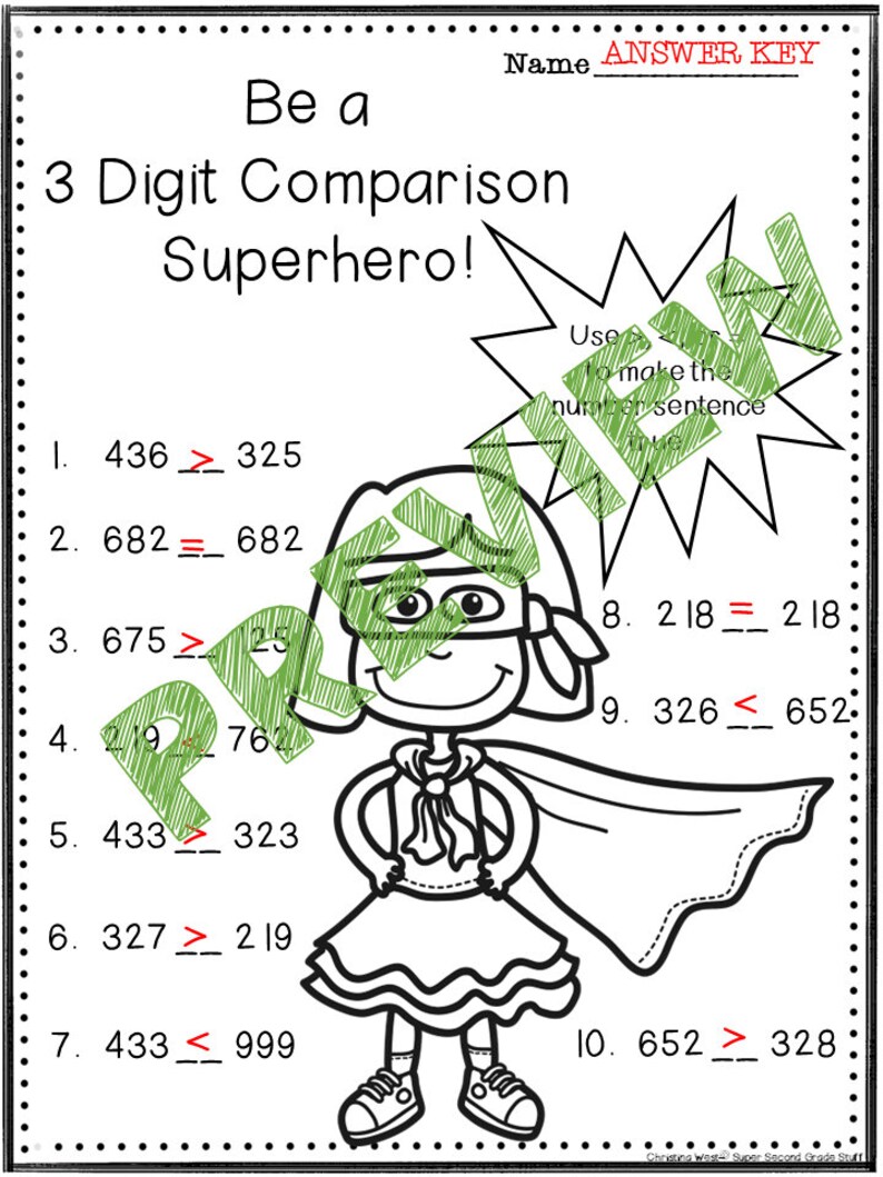 Comparing Three Digit Numbers | Comparison Symbols | Place Value ...