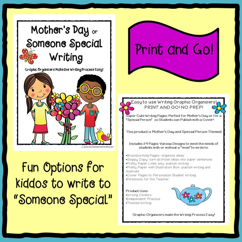 Mother's Day Writing Templates | Graphic Organizers and Stationery ...