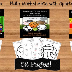 Addition and Subtraction Bundle | Sports Theme | Football | Basketball ...
