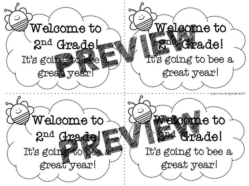 2nd Grade | Welcome Back Note for Students | No Prep-print 4 to a Page ...