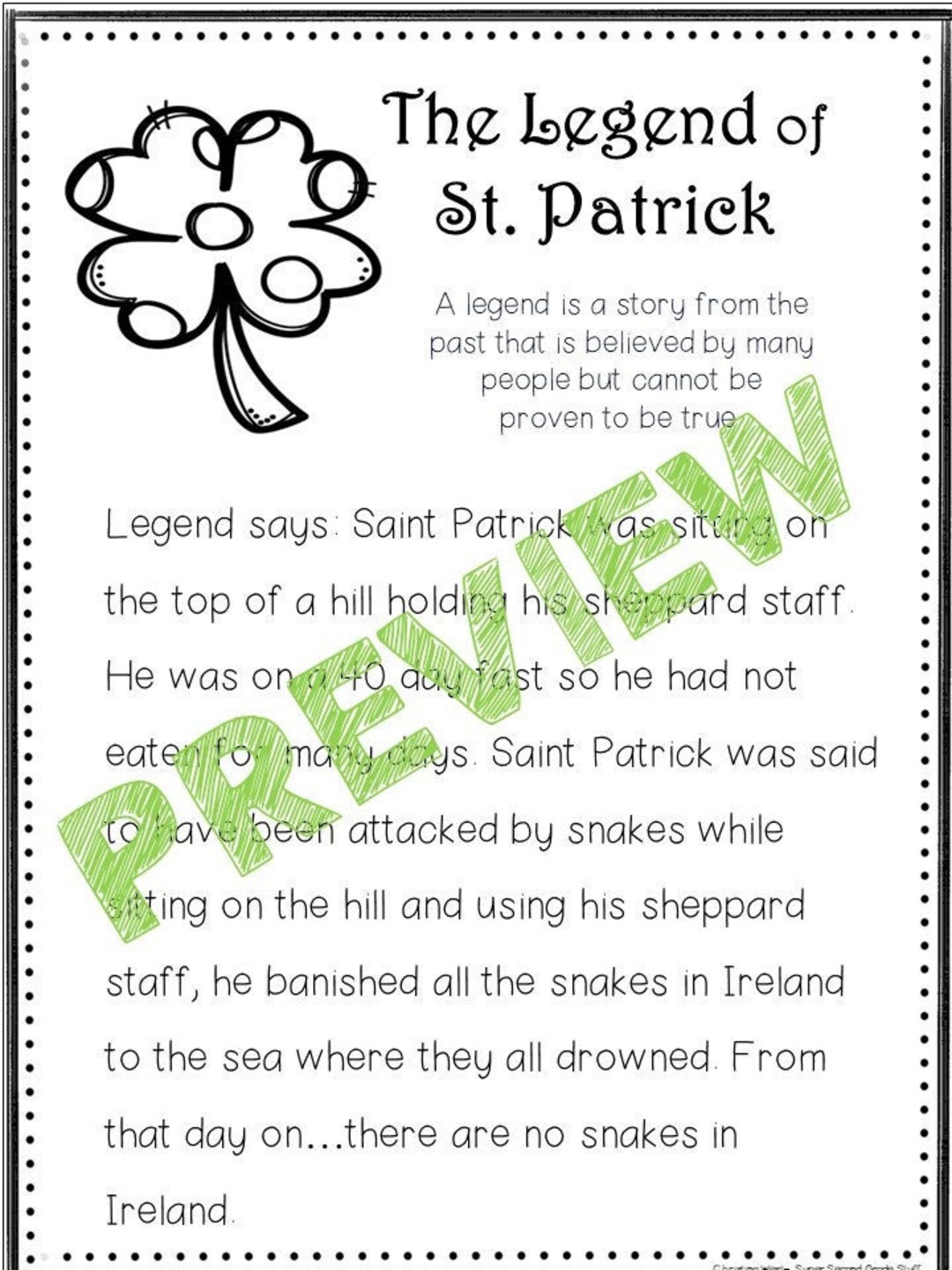 St. Patrick's Day Tales and Legends Activities | 1st – 4th | Homeschool ...