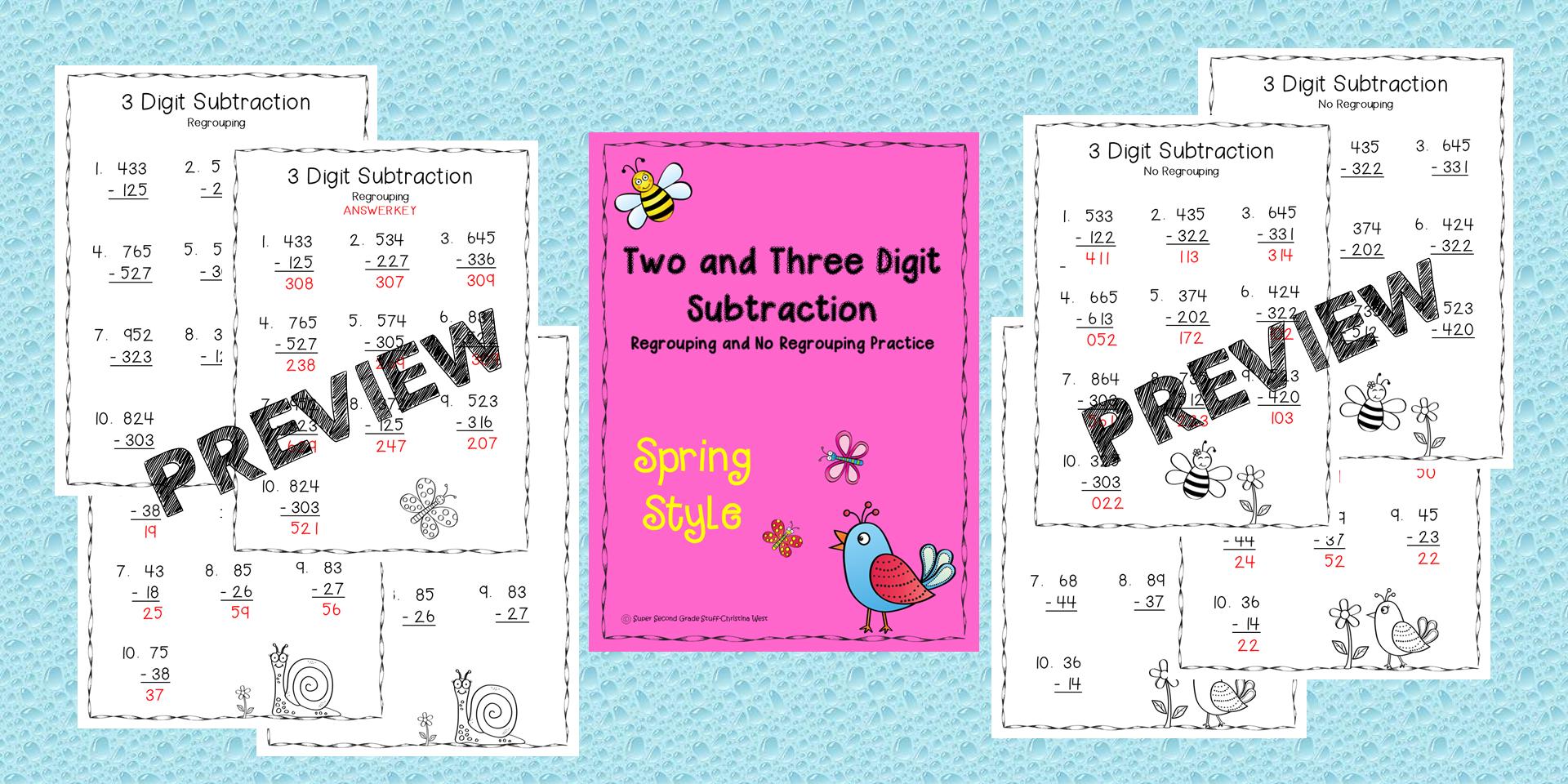Addition and Subtraction Practice Bundle Winter and Spring 1st 4th ...