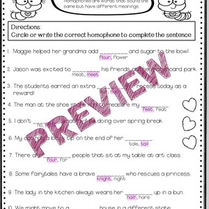 Homophones and Homographs Activities | 1st – 4th | Valentine's Day ...