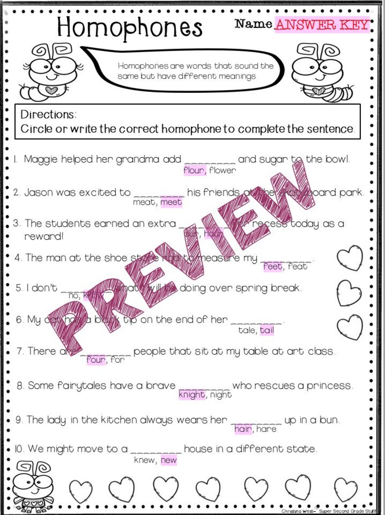 Homophones and Homographs Activities | 1st – 4th | Valentine's Day ...