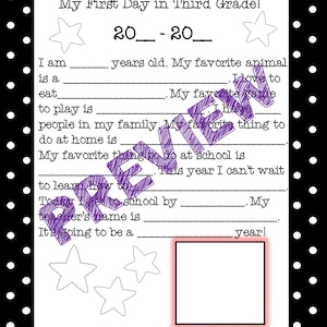 First Day of School | Beginning of the Year Writing Activity | 1st ...