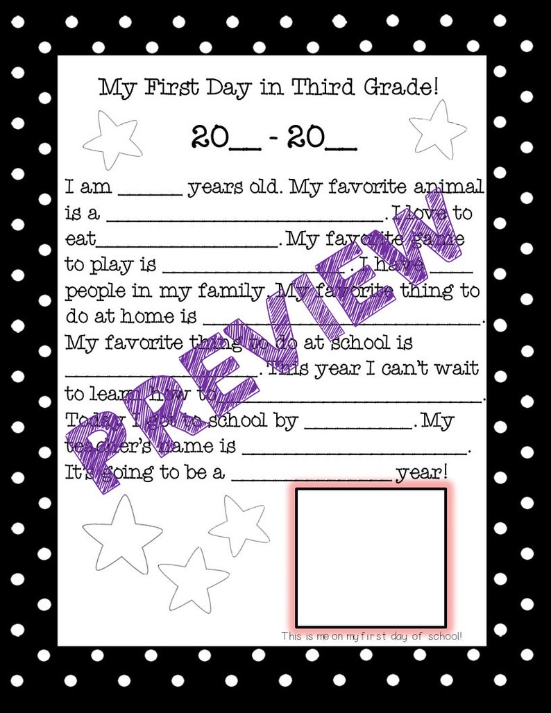 First Day of School | Beginning of the Year Writing Activity | 1st ...