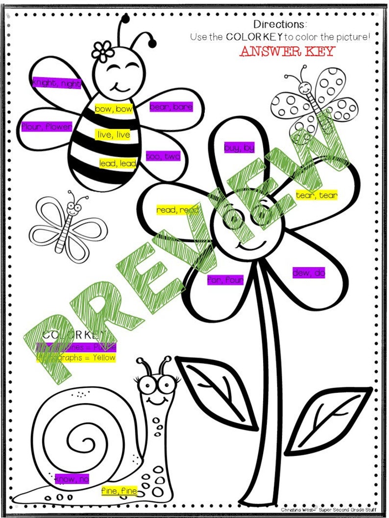 Homophones and Homographs Activities | 1st – 4th | Spring Theme ...