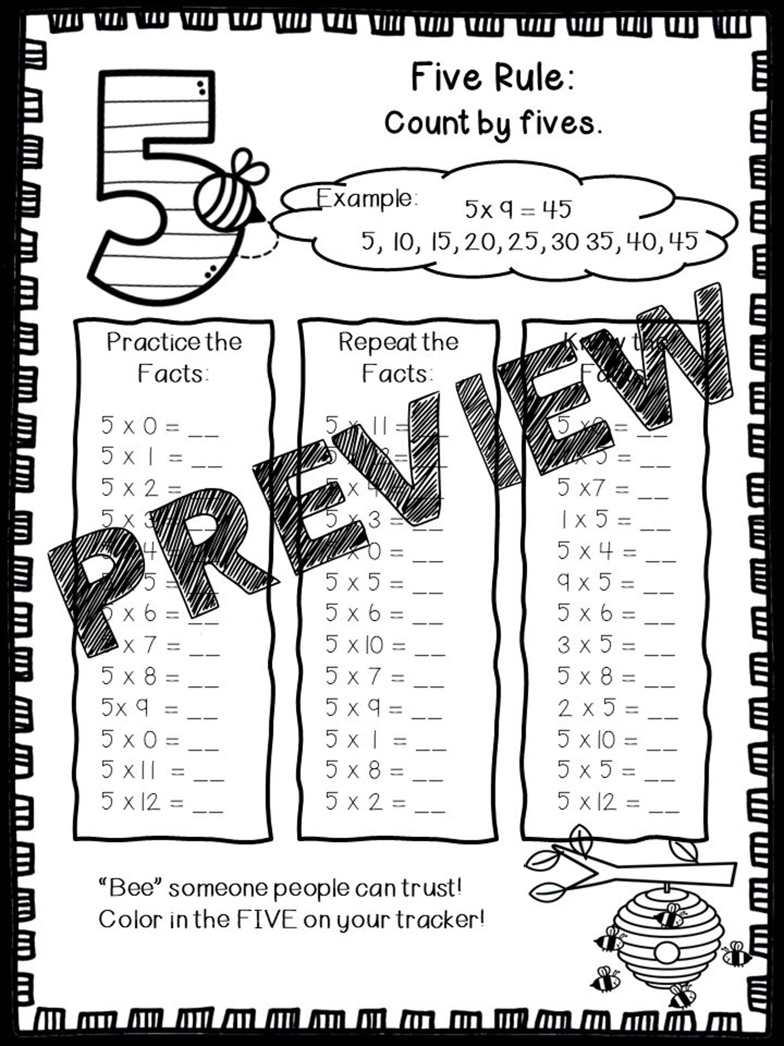 Multiplication Fact Tracker | 2nd – 5th | Homeschool | Printable ...