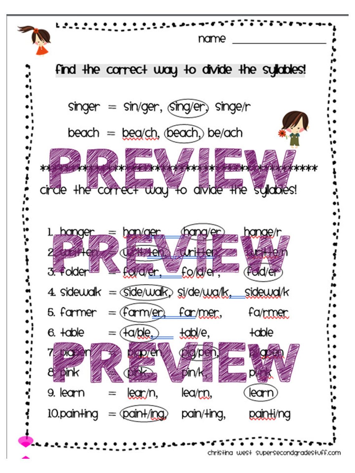 Syllable Divisions | 7 Most Common Syllable Breaks | 1st – 4th ...